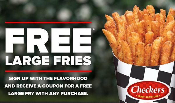 Sign Up for Checkers EClub and Get a Coupon for a Free Large Fries with ...