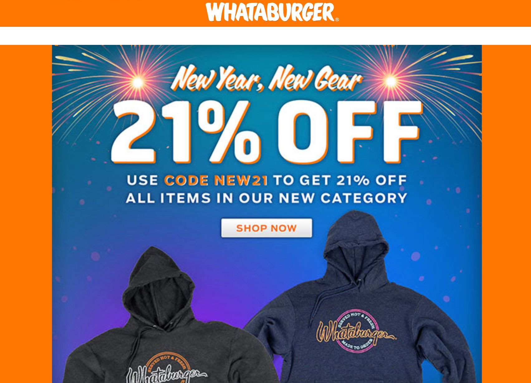 Receive 21% Off All New 2021 Merch at the Whataburger Online Shop with ...