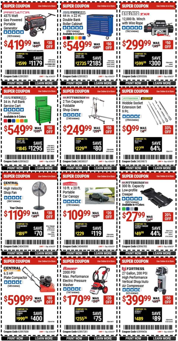 Harbor Freight Weekly Ad Flyer April 12 to April 19