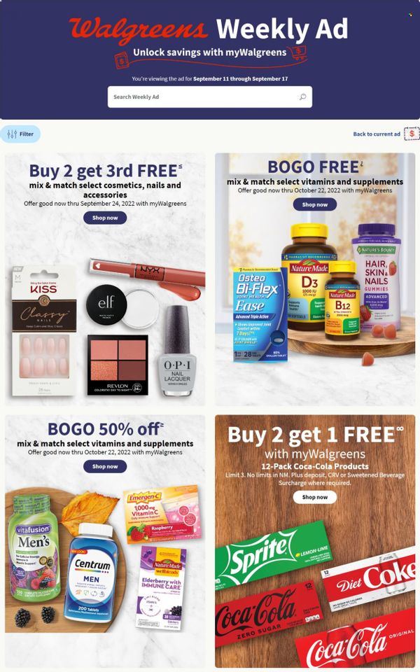 Walgreens Weekly Ad Flyer Specials September 11 to September 17, 2022