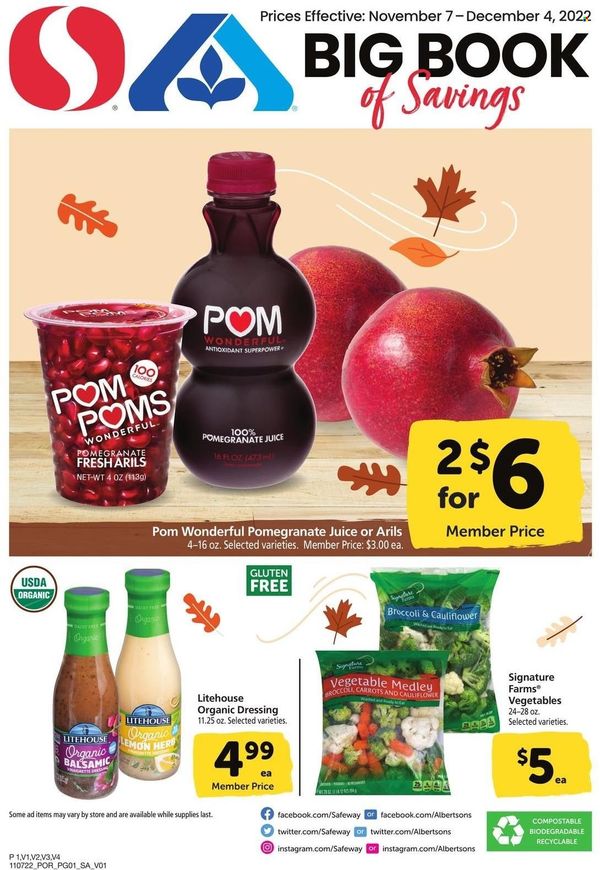 Safeway (OR) Weekly Ad Flyer Specials November 7 to December 4, 2022