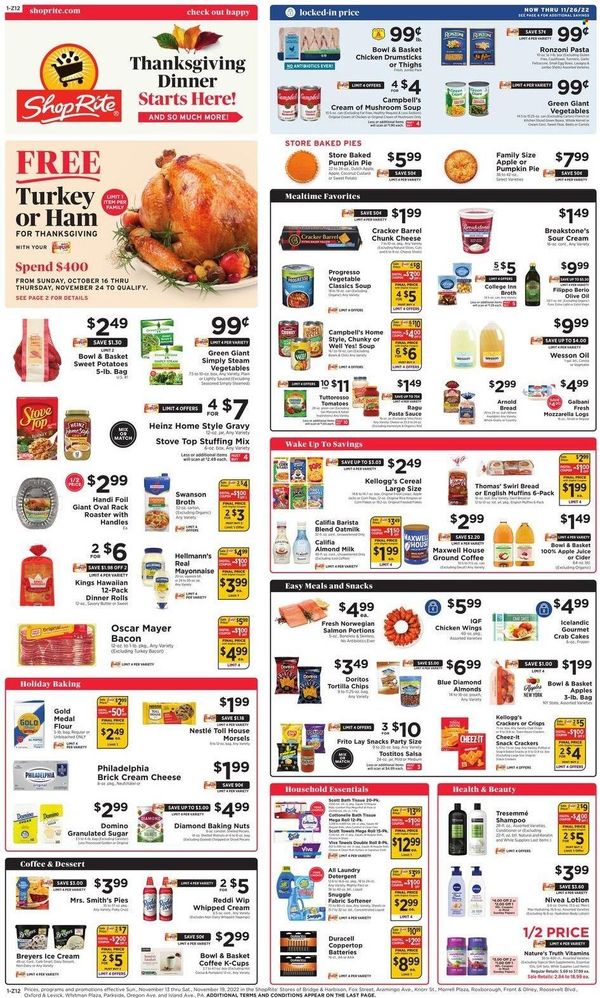 ShopRite (CT, DE, MD, NJ, NY, PA) Weekly Ad Flyer Specials November 13 ...