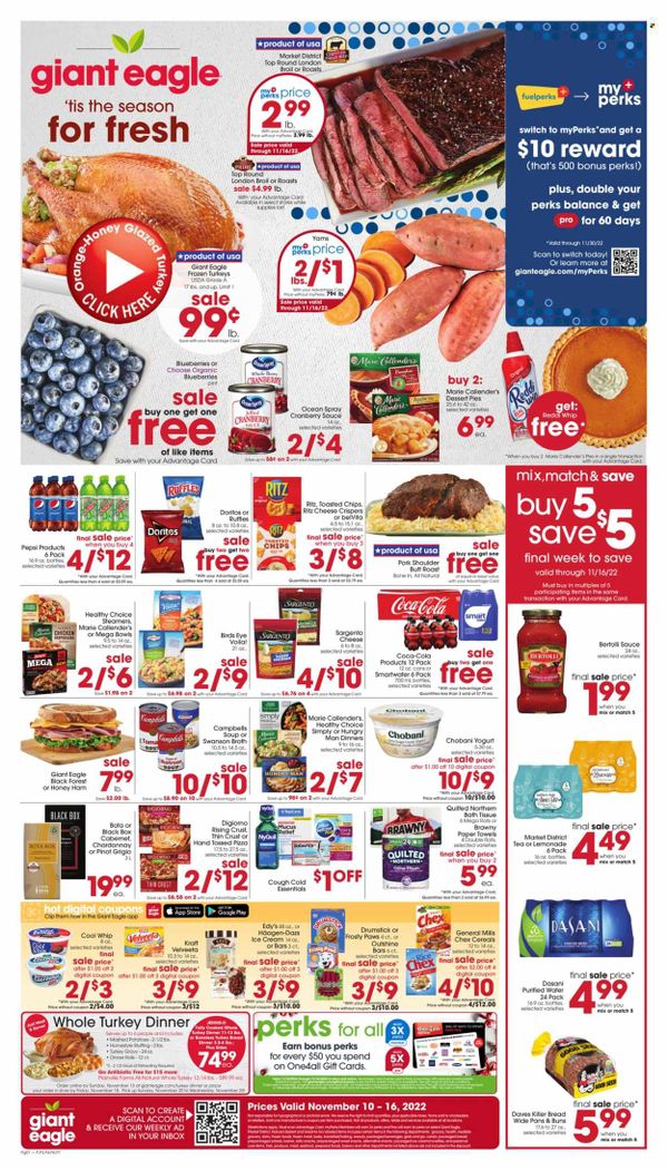 Giant Eagle (OH, PA) Weekly Ad Flyer Specials November 10 to November ...