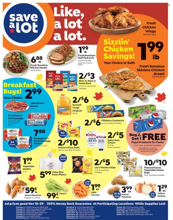 Save a Lot Weekly Ad Flyer Specials November 16 to November 29, 2022