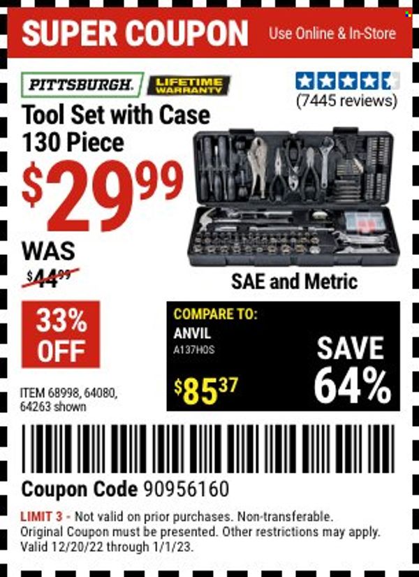 Harbor Freight Weekly Ad Flyer Specials December 20 to January 1, 2023