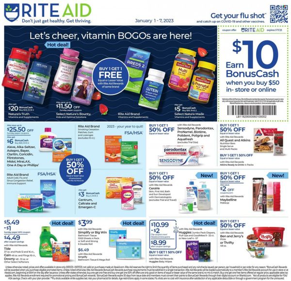 RITE AID Weekly Ad Flyer Specials January 1 to January 7, 2023