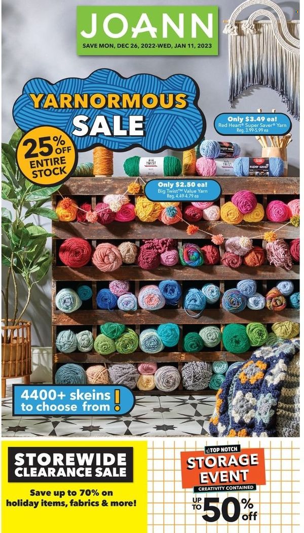 JOANN Weekly Ad Flyer Specials December 26 to January 11, 2023