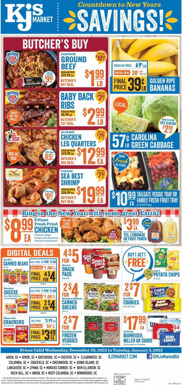 KJ´s Market (GA, SC) Weekly Ad Flyer Specials December 28 to January 3 ...