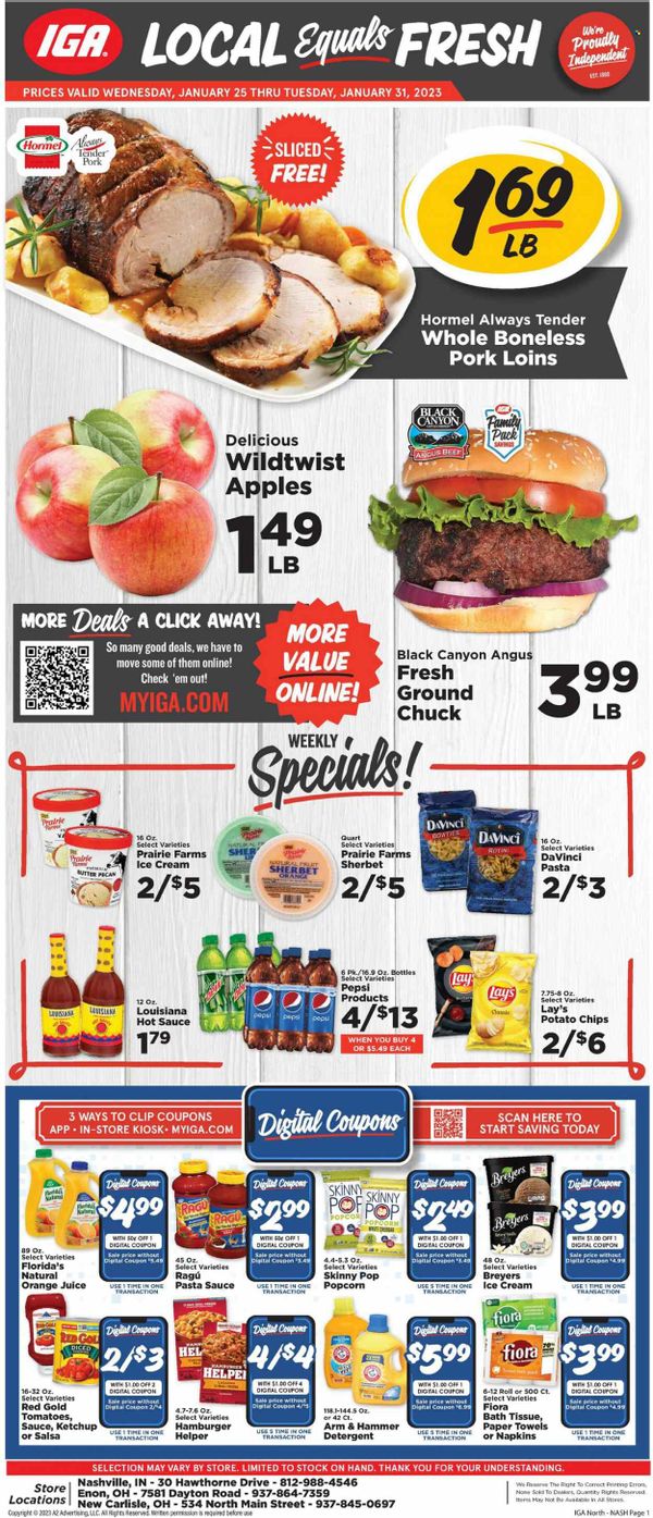 IGA (OH) Weekly Ad Flyer Specials January 25 to January 31, 2023