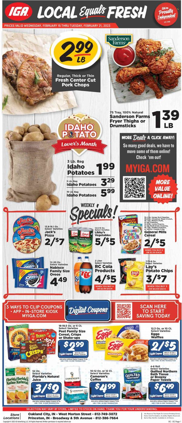 IGA (IN) Weekly Ad Flyer Specials February 15 to February 21, 2023