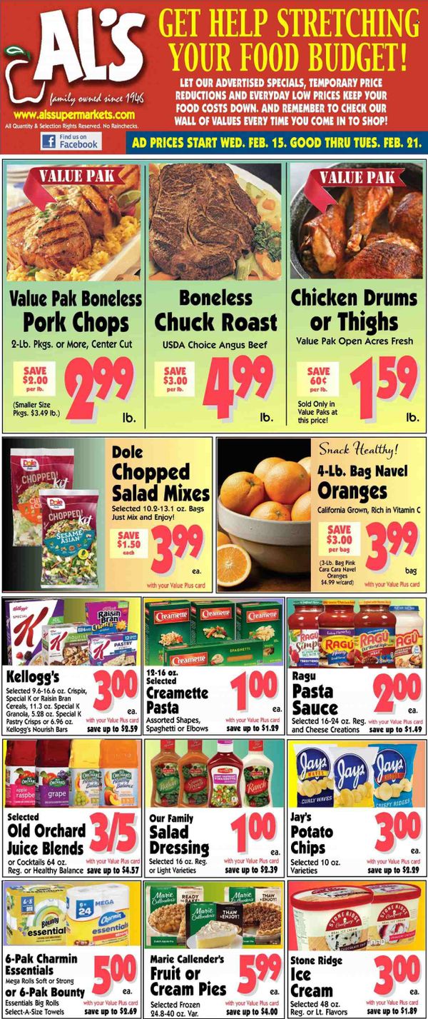 Al's Supermarket (IN) Weekly Ad Flyer Specials February 15 to February ...