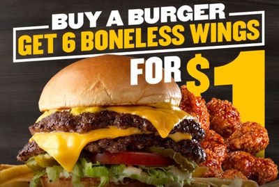 Get 6 Boneless Wings for $1 with a Burger Purchase at Buffalo Wild ...
