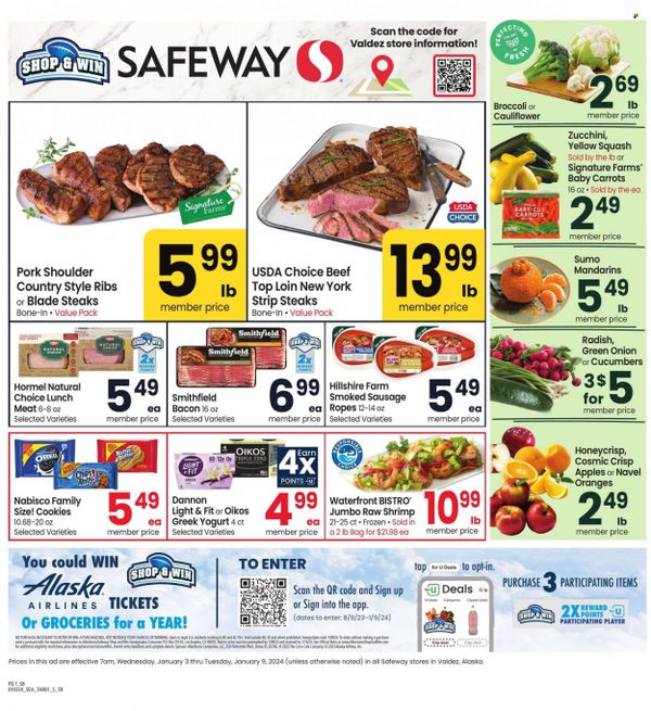 Safeway (AK) Weekly Ad Flyer Specials January 3 to January 9, 2024